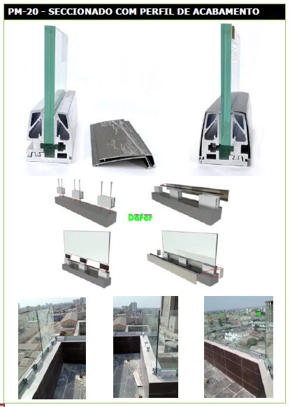 Sistema de alumínio seccionado com tampas :: DAFER2012